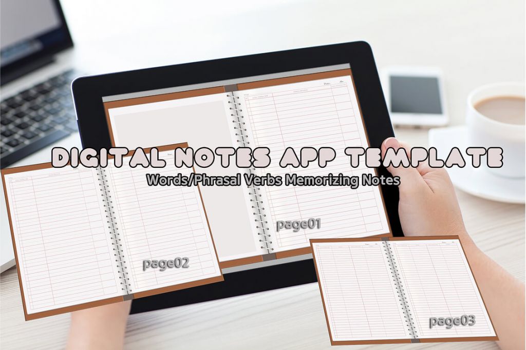 Words/Phrasal verbs Memorizing Notes - Free Digital Planners
