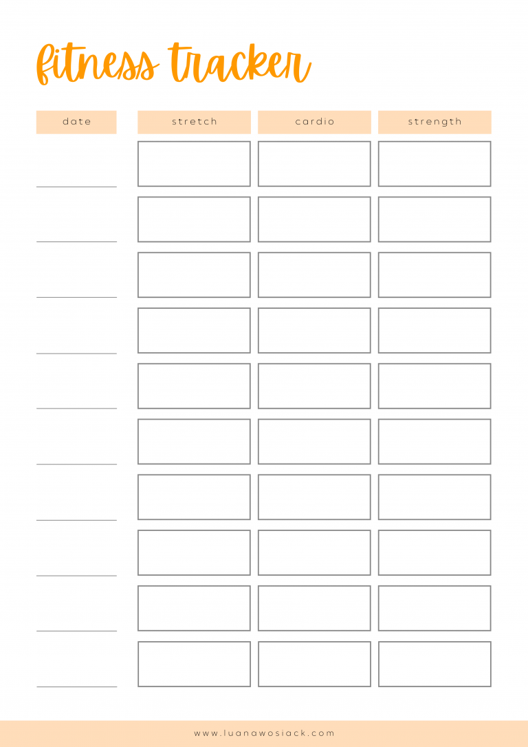 Free Fitness Tracker - Free Digital Planners