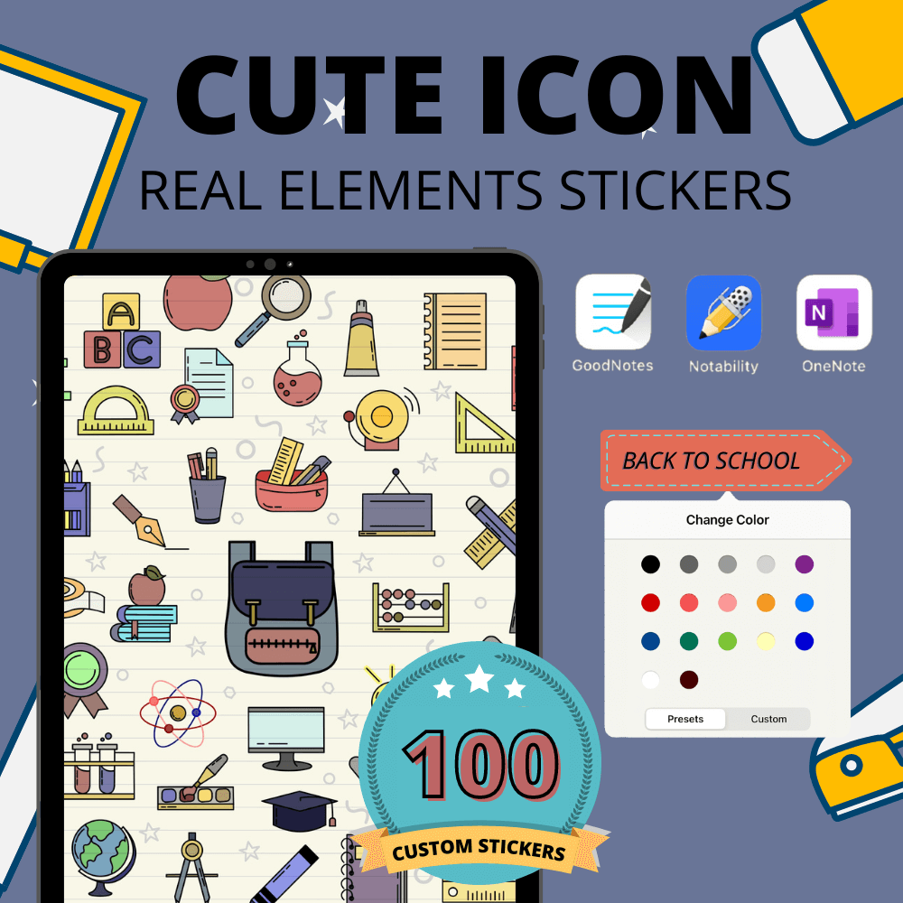 Back to School Goodnotes Stickers - Free Digital Planners