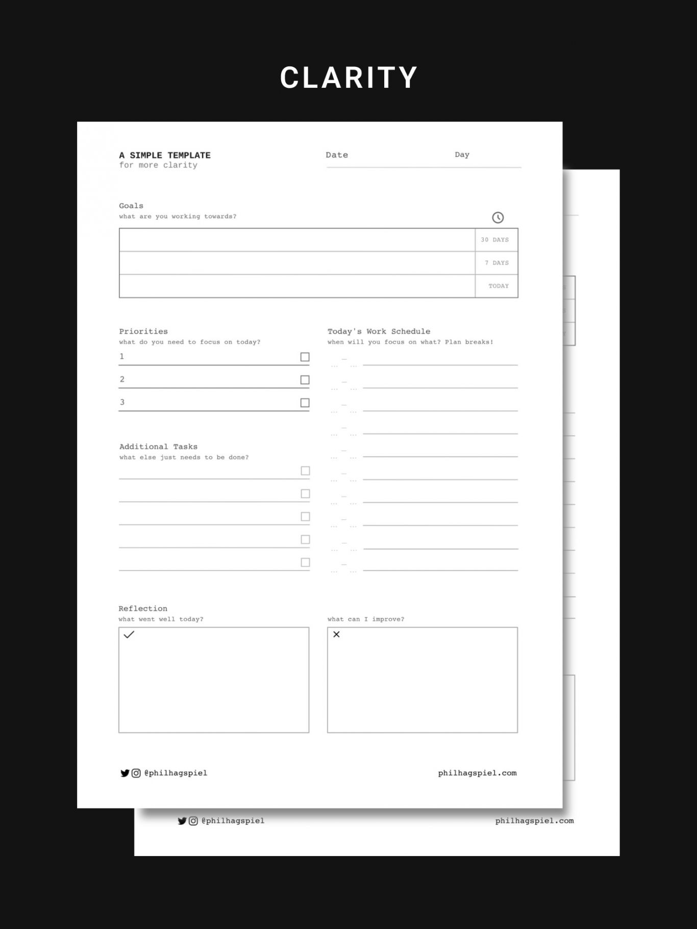 Clarity - The Productivity Template - Free Digital Planners
