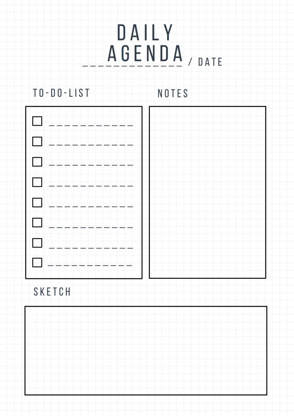 Daily Agenda PDF Planner - Free Digital Planners