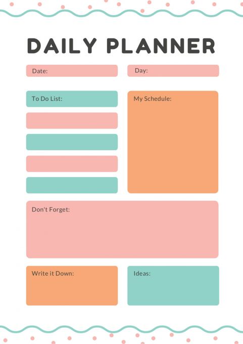Colorful Daily Planner for Goodnotes or print - Free Digital Planners