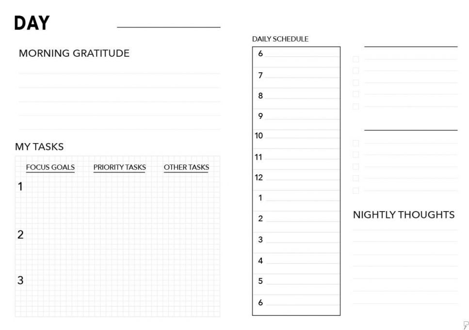 Daily Overview Template - Free Digital Planners