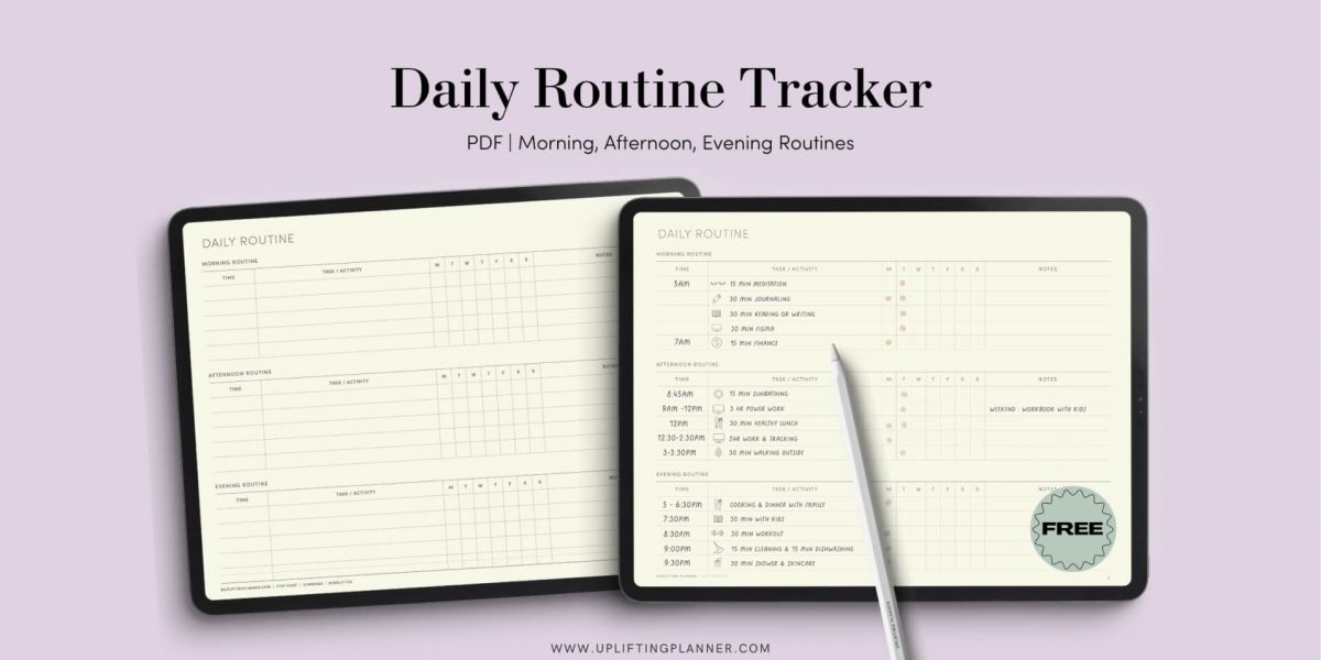 Free Daily Routine Tracker - Free Digital Planners