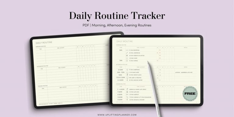 Free Daily Routine Tracker - Free Digital Planners