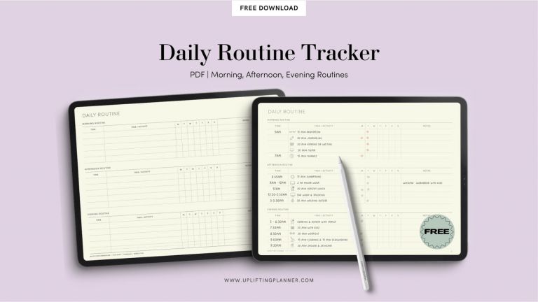 Free Daily Routine Tracker - Free Digital Planners