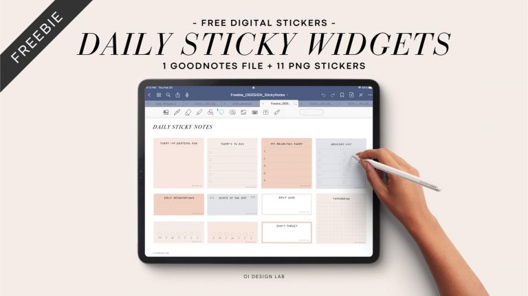 Free Daily Sticky Notes Widgets - Digital Stickers - Free Digital Planners