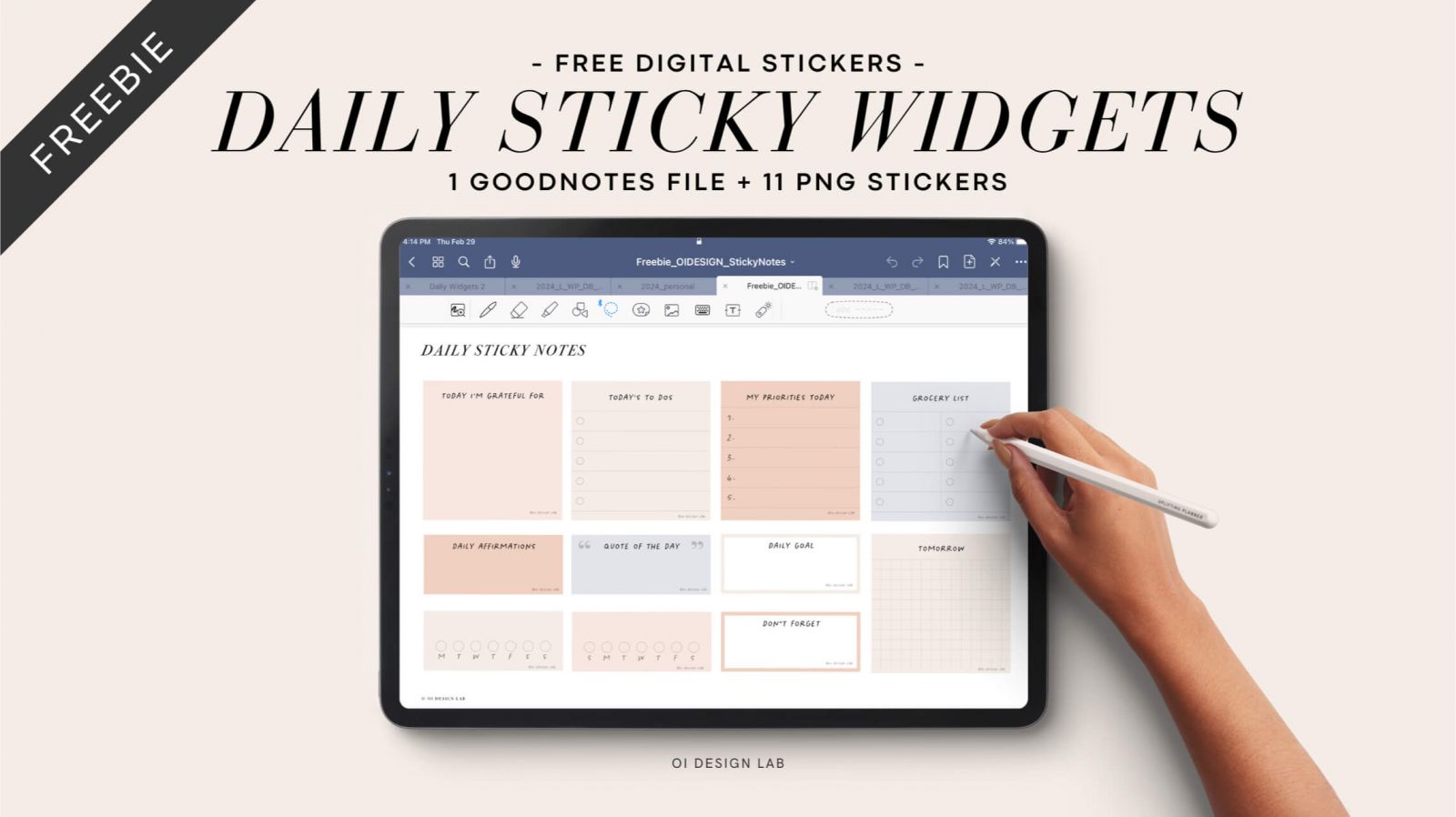 Free Daily Sticky Notes Widgets - Digital Stickers - Free Digital Planners