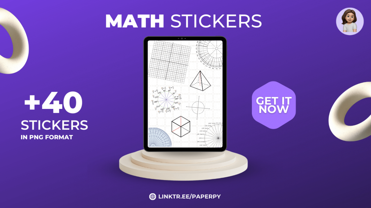 Math Stickers - Free Digital Planners