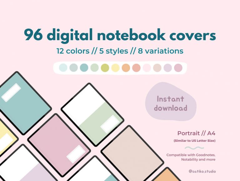 Digital Notebook Covers for Goodnotes, Notability, and etc - Free ...
