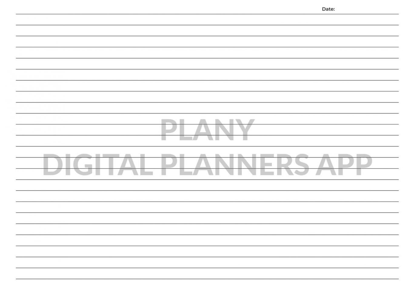 Lined notebook sheet - Free Digital Planners