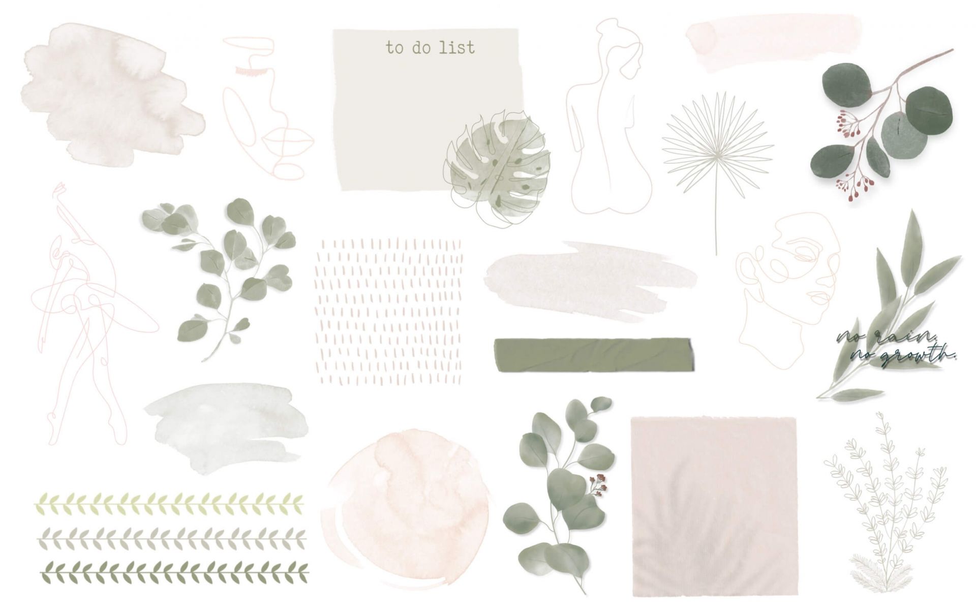 April Pale Green Aesthetic GoodNotes stickers - Free Digital Planners