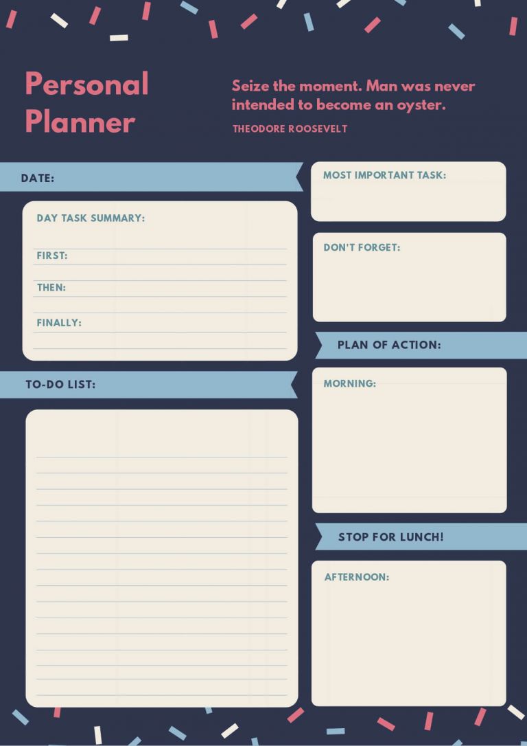 Midnight Daily Personal planner - Free Digital Planners