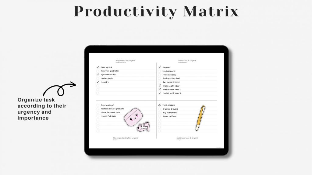Productivity Matrix - Free Digital Planners