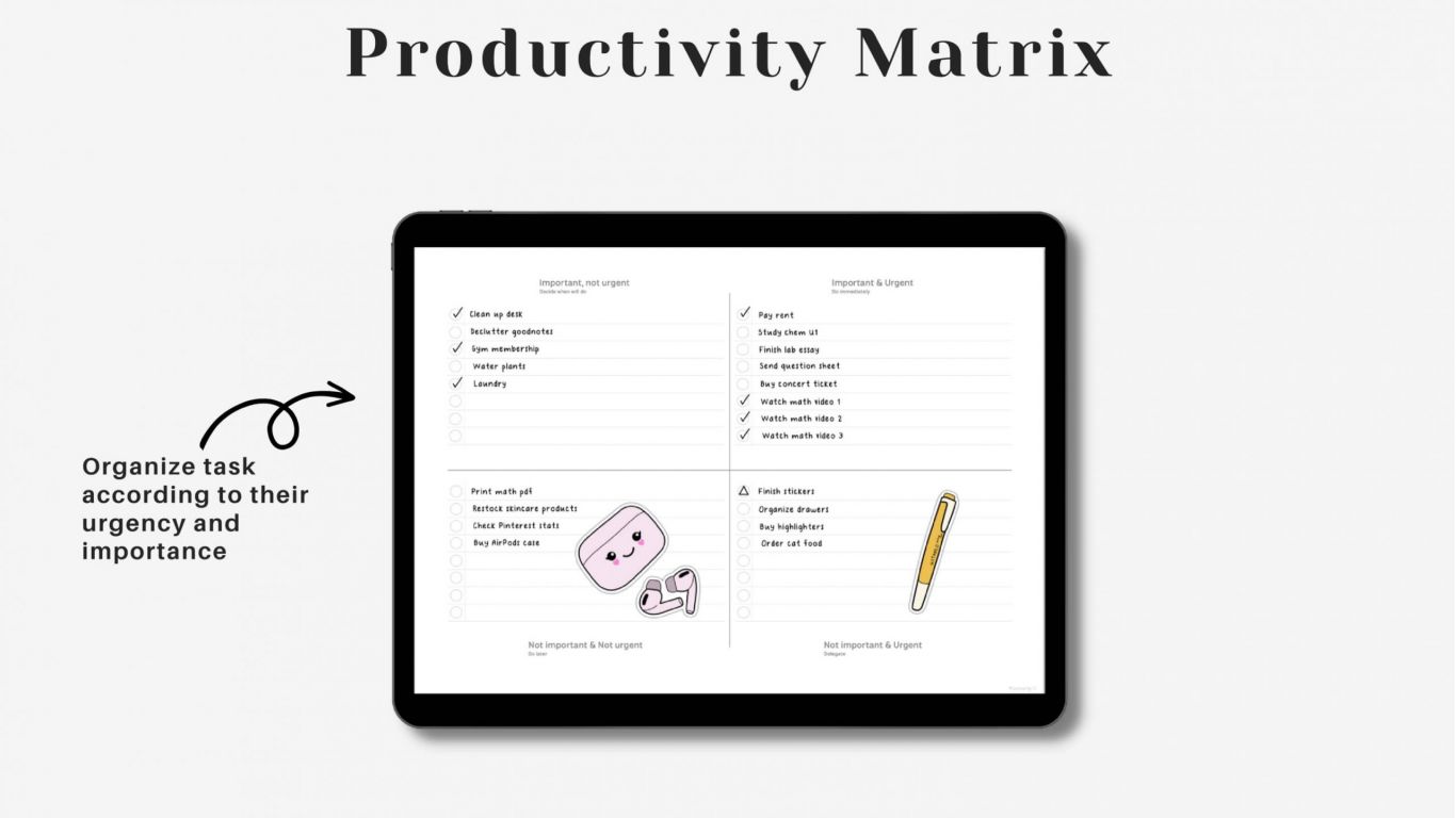 Productivity Matrix - Free Digital Planners