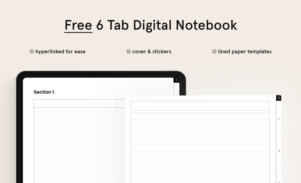 Free Digital Tabbed Notebook & Digital Stickers - Free Digital Planners