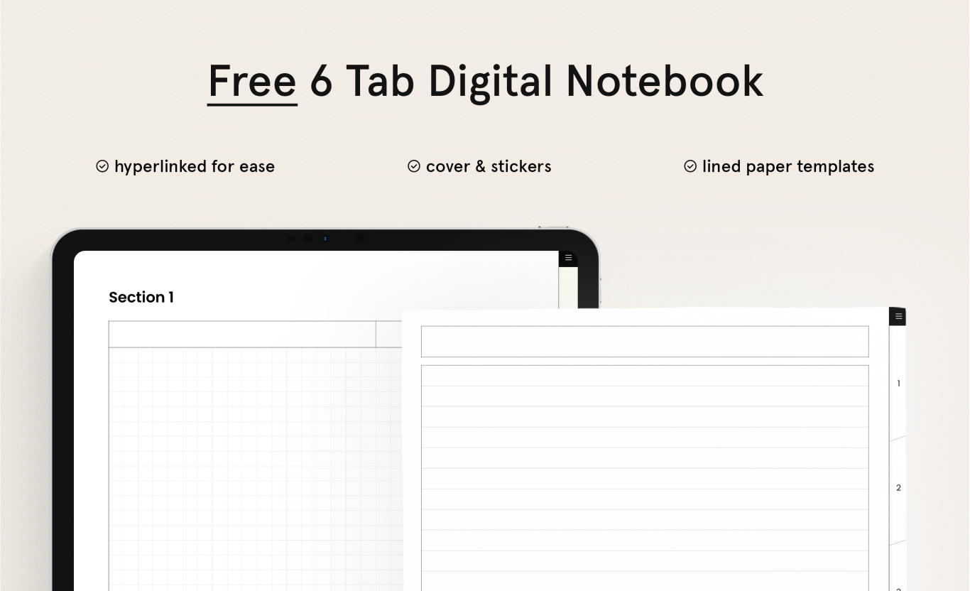 Free Digital Tabbed Notebook & Digital Stickers - Free Digital Planners