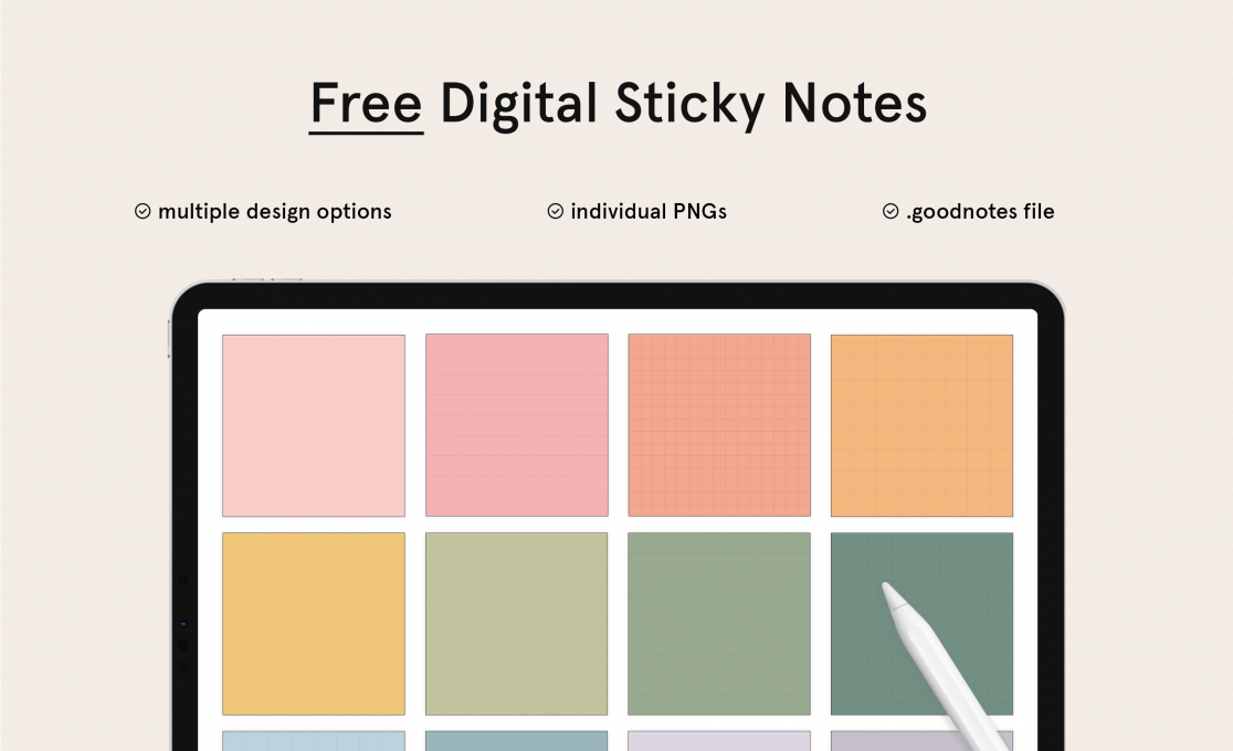 Free Digital Sticky Notes (for Digital Notes, Planners, etc) - Free ...