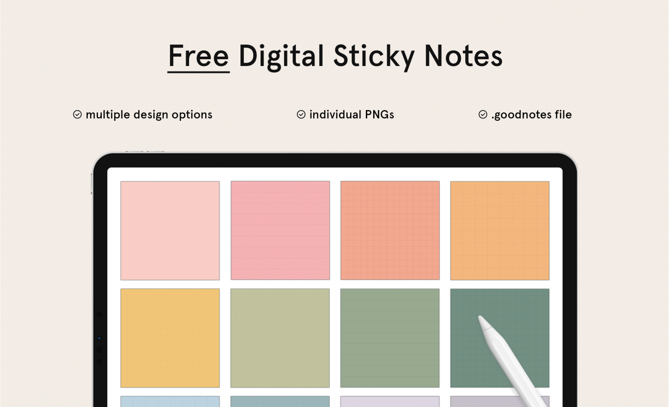 Free Digital Sticky Notes (for Digital Notes, Planners, etc) - Free ...