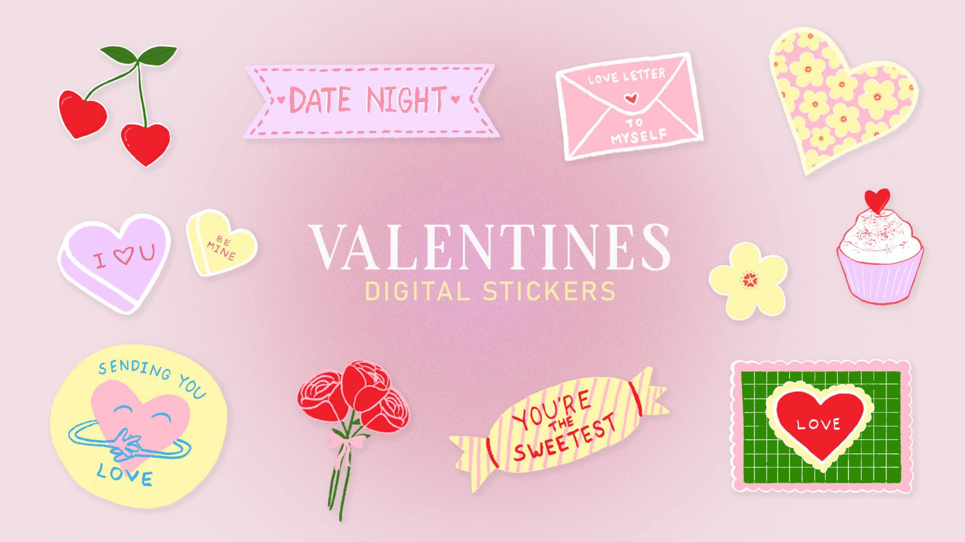 Valentines Digital Sticker- Goodnotes Digital Stickers - Free Digital ...