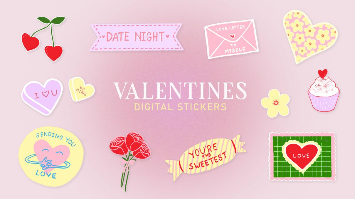 Valentines Digital Sticker- Goodnotes Digital Stickers - Free Digital ...