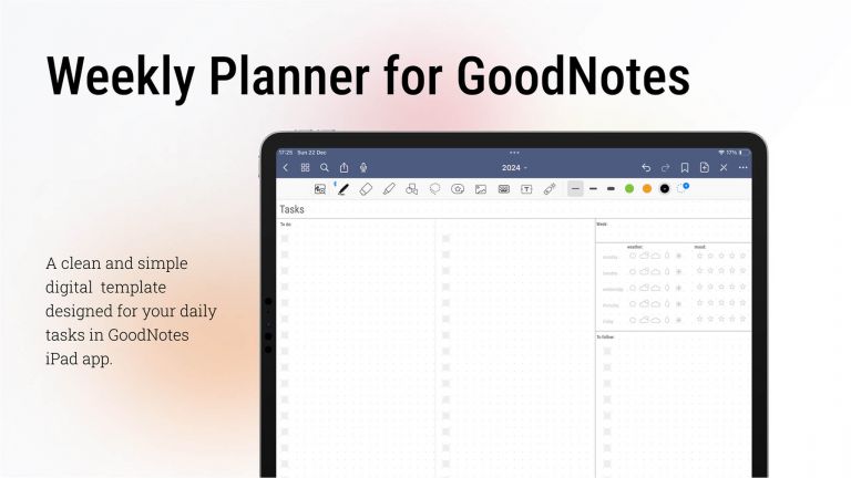 Weekly Planner for GoodNotes - Free Digital Planners