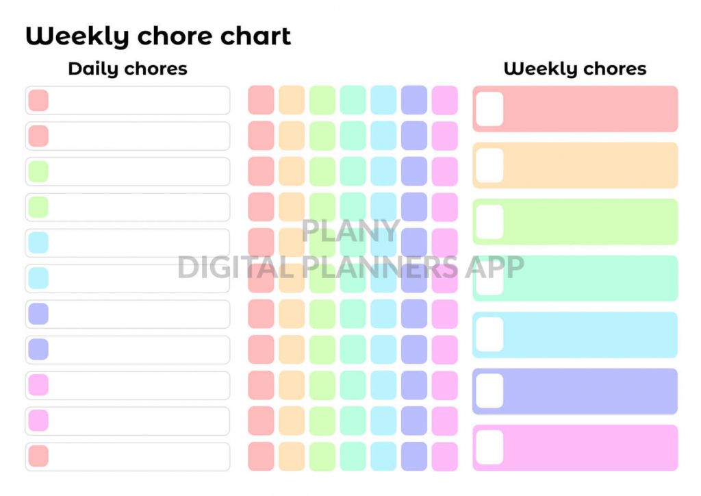 Weekly chore chart - Free Digital Planners