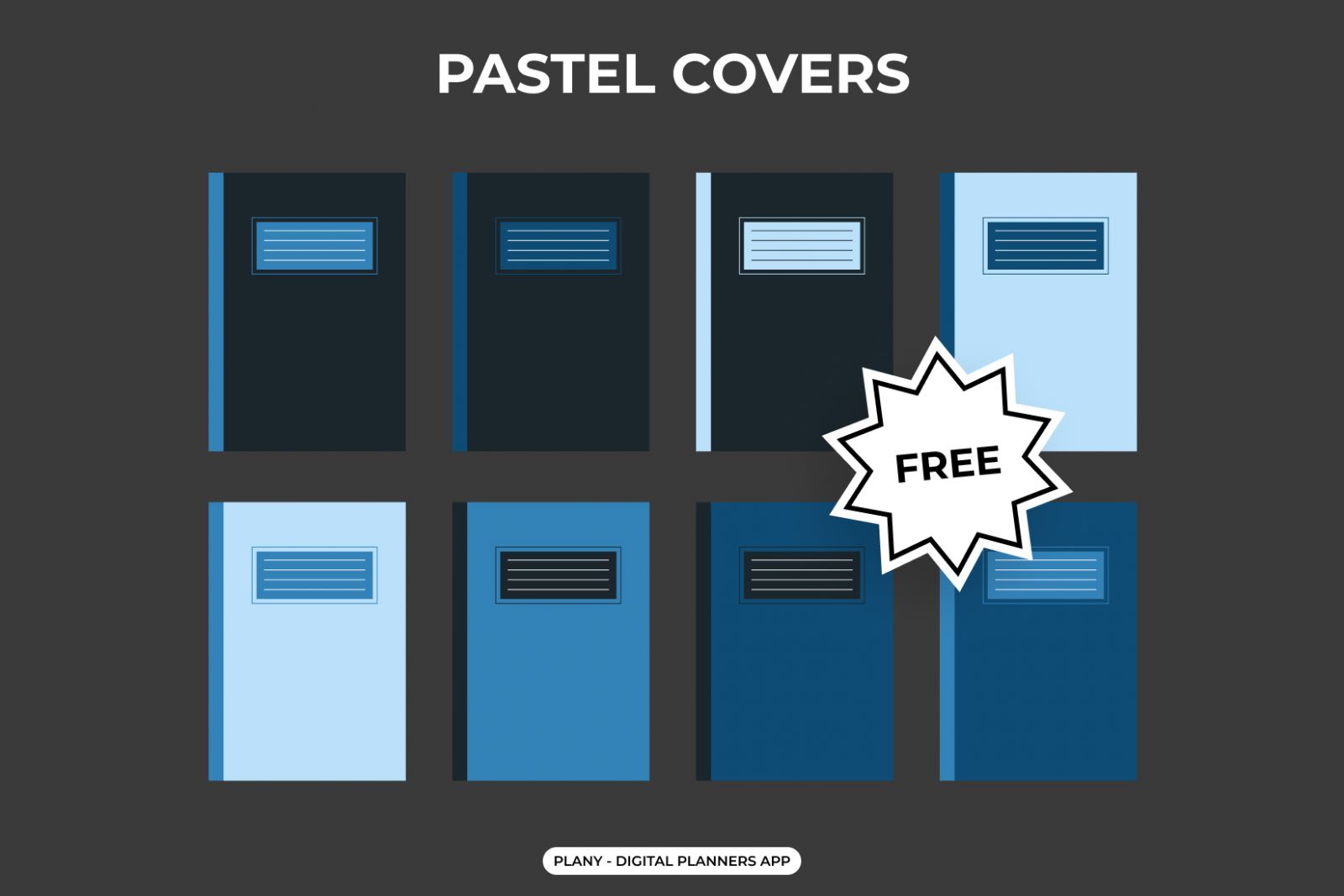 Blue digital covers - Free Digital Planners