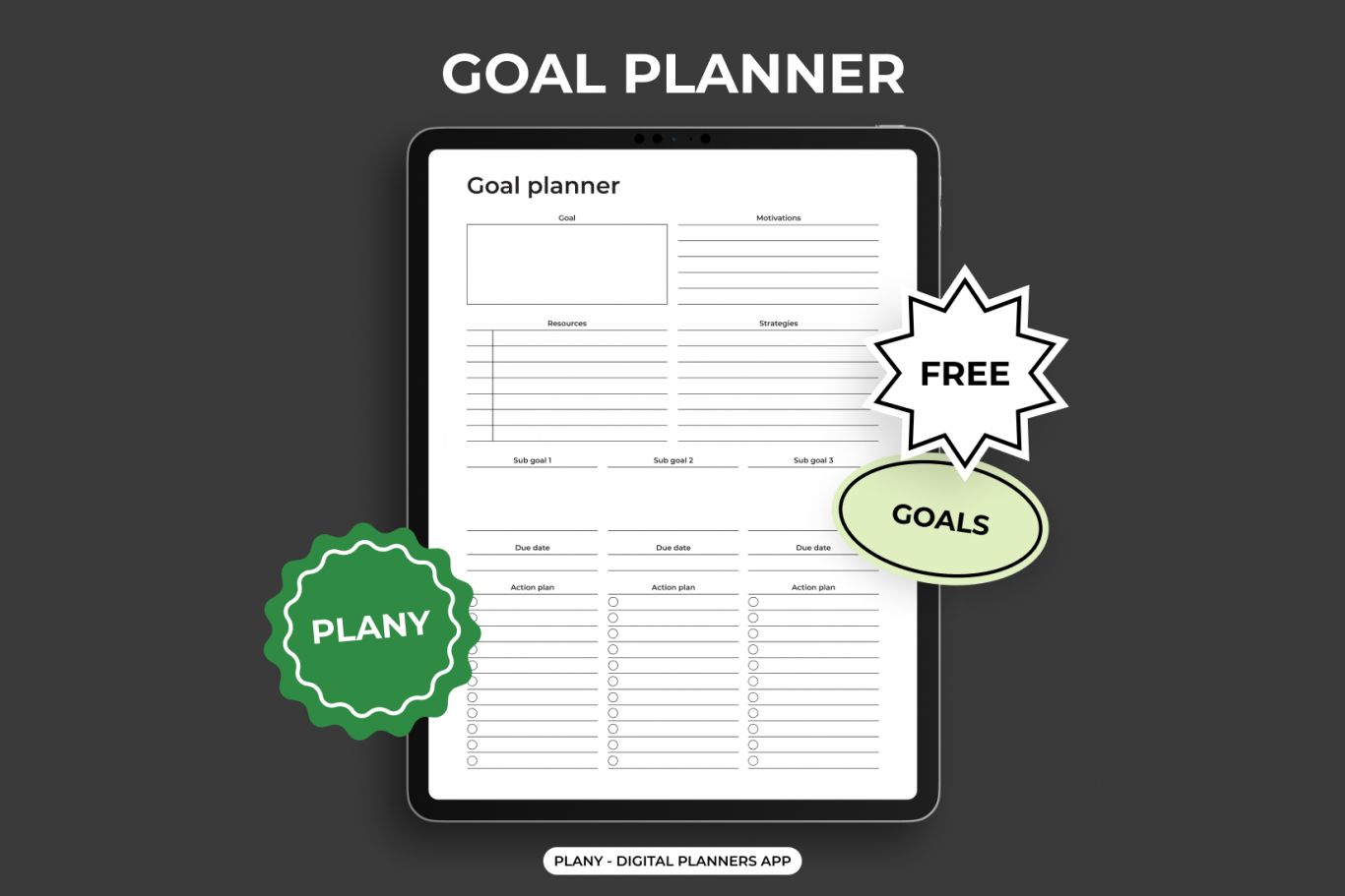 Digital goal planner - Free Digital Planners