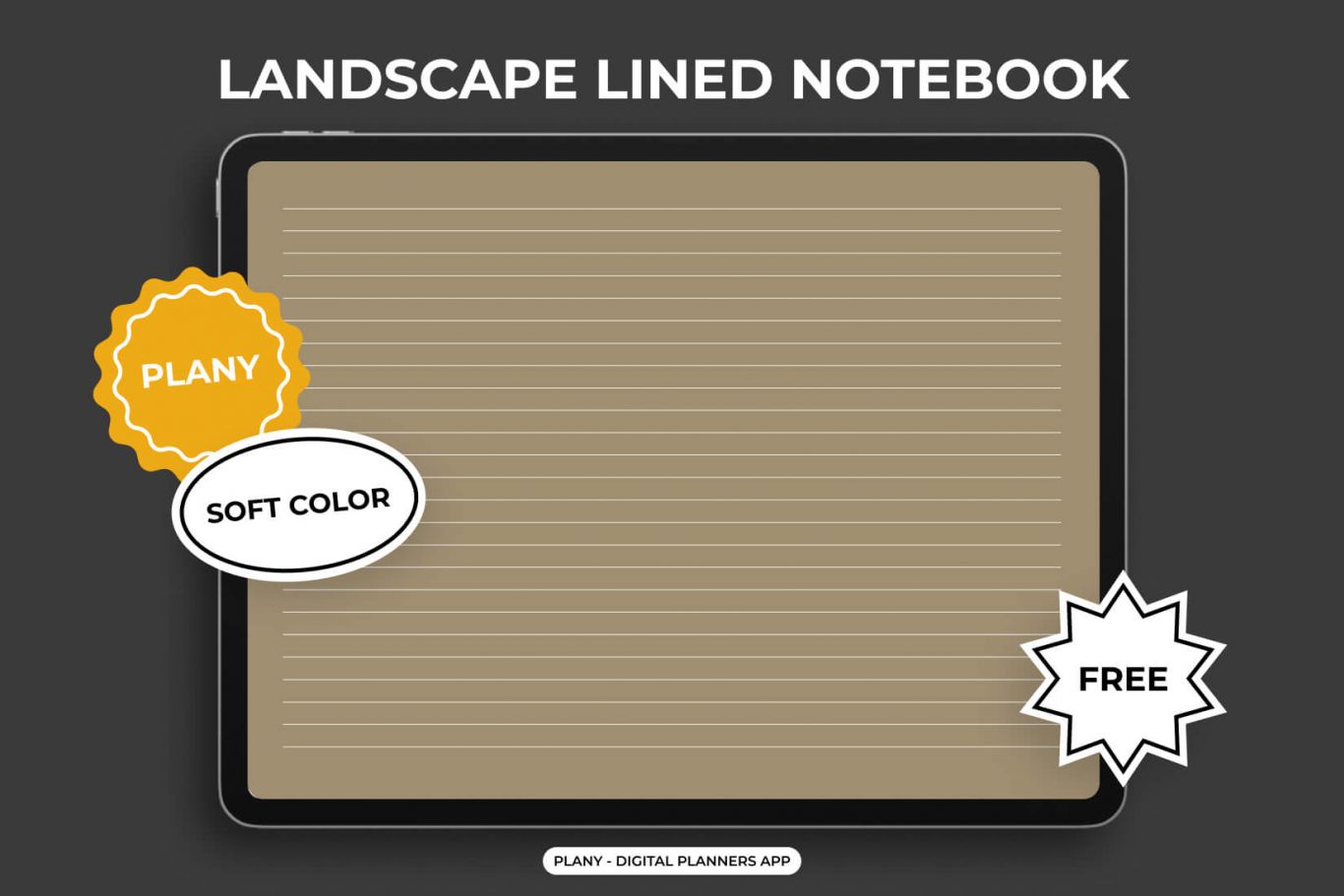 Landscape lined notebook - Free Digital Planners