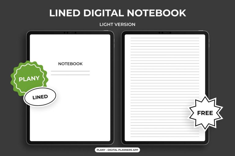 Lined digital notebook - Free Digital Planners