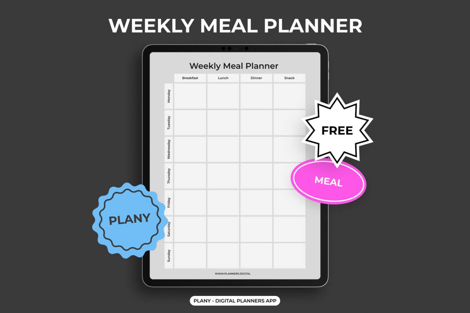 Weekly meal planner - Free Digital Planners