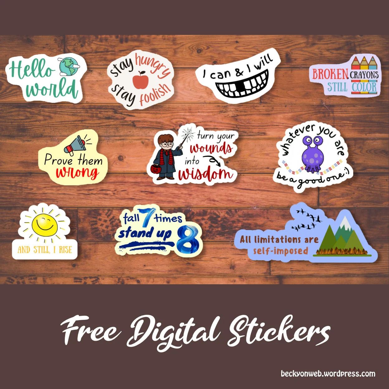 Positive Quotes Digital Stickers - Free Digital Planners Positive Quotes Digital Stickers - Free Digital Planners