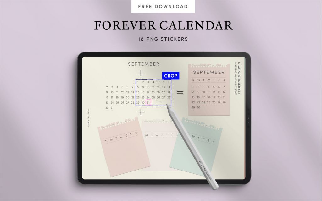 Free reusable monthly calendar stickers - Free Digital Planners