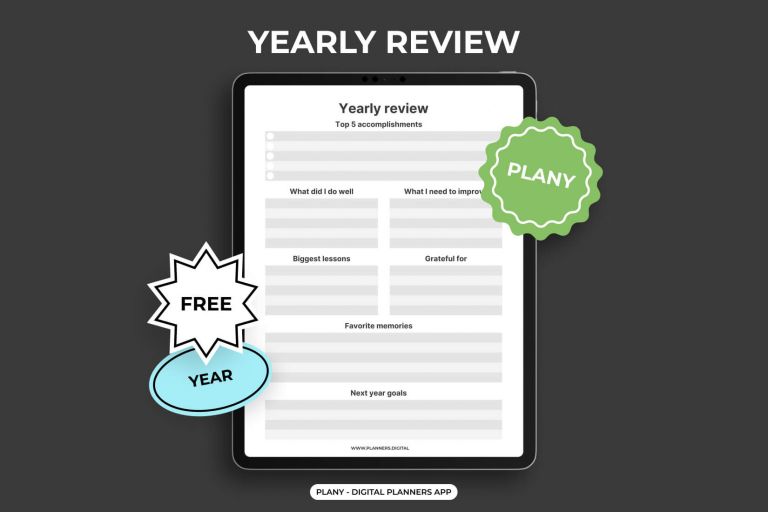 Yearly review - Free Digital Planners