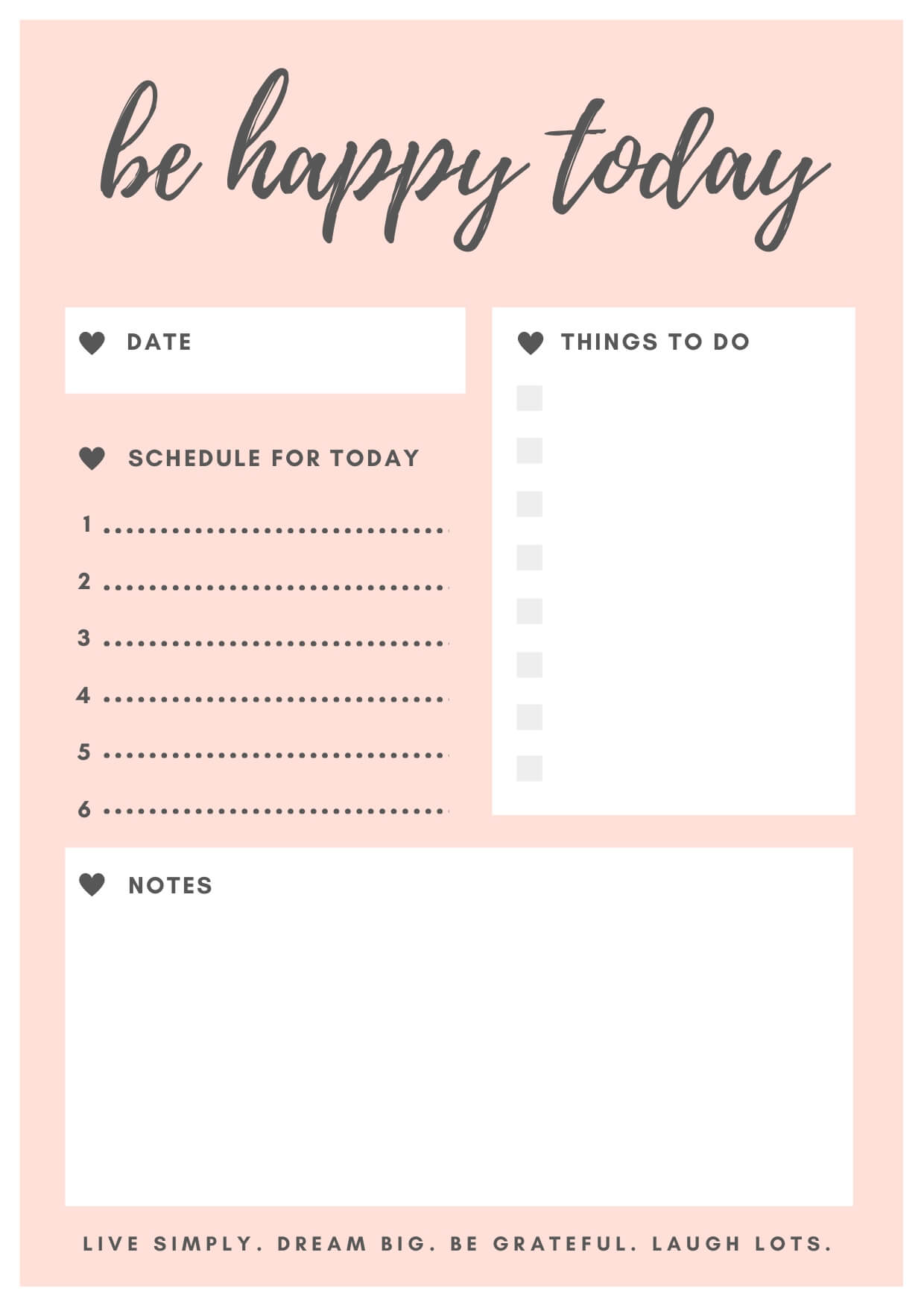 Be Happy Daily Planner - Free Digital Planners