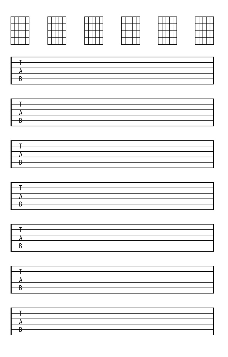 Guitar Tabs Notepad - Free Digital Planners