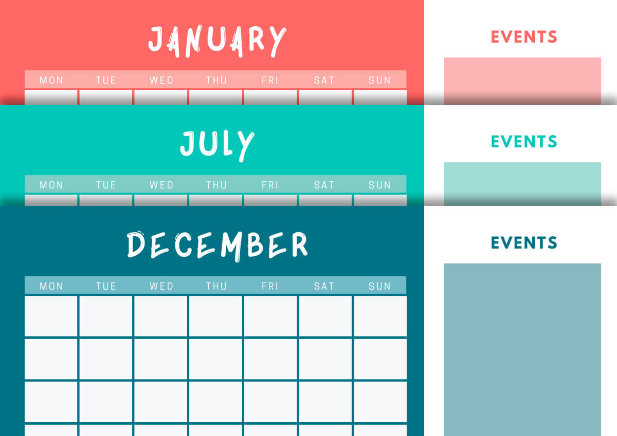 Bright Monthly Planner - Full year planner - Free Digital Planners
