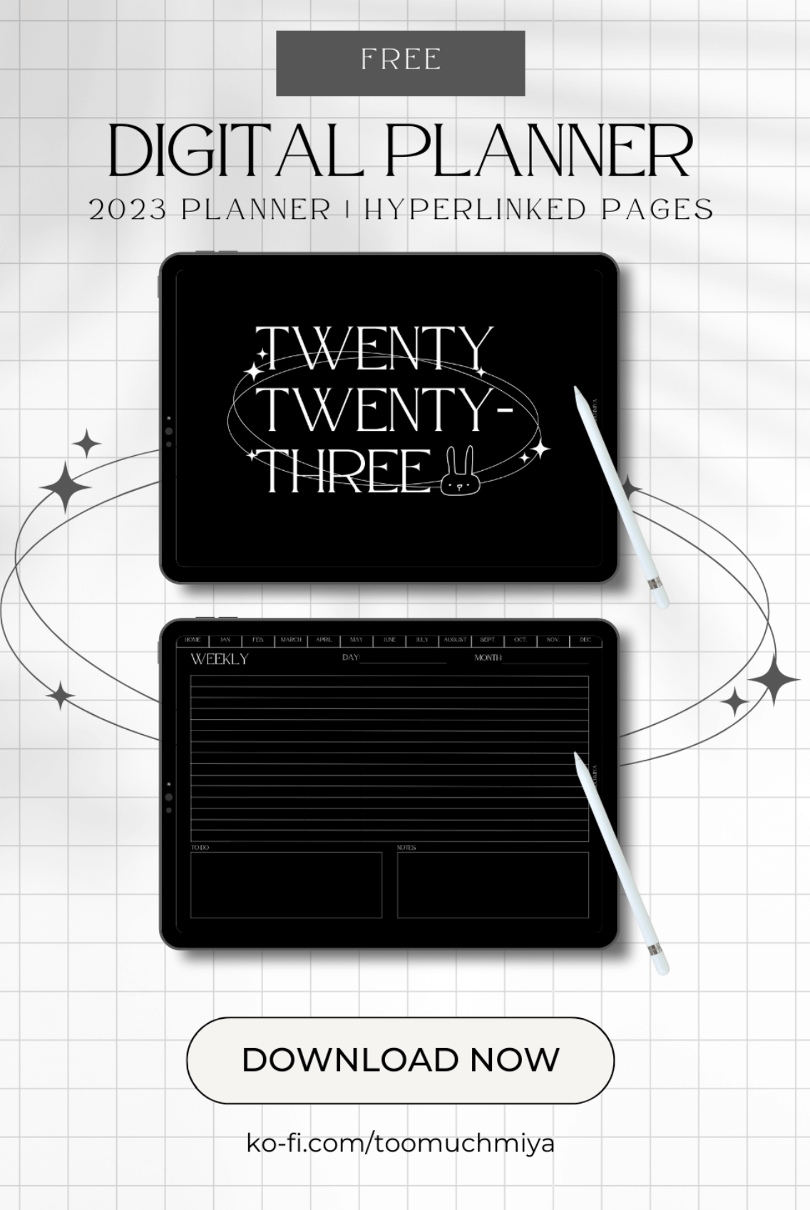 2023 PLANNER | Digital (hyperlink) & Printable | free - Free Digital ...