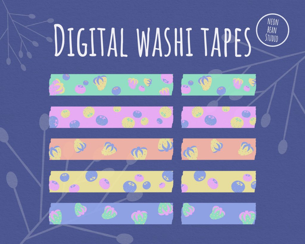 Digital Washi Tape Pack - Bubblegum - Sweet Berries - Free Digital Planners