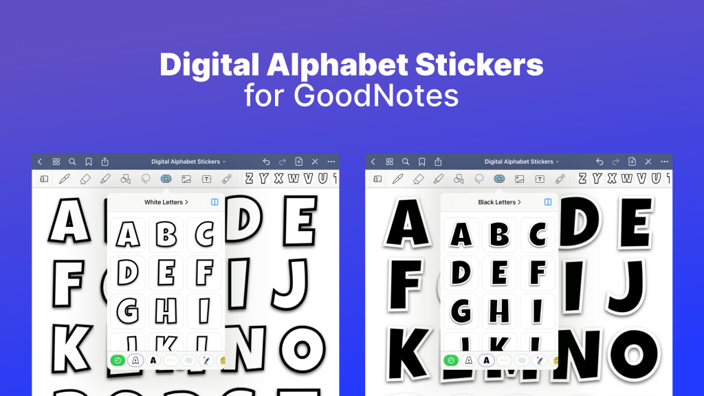 Digital Alphabet Stickers - Free Digital Planners