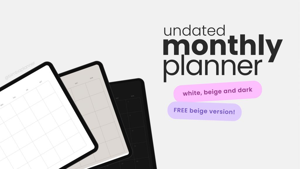 Free Monthly Undated Calendar - Free Digital Planners