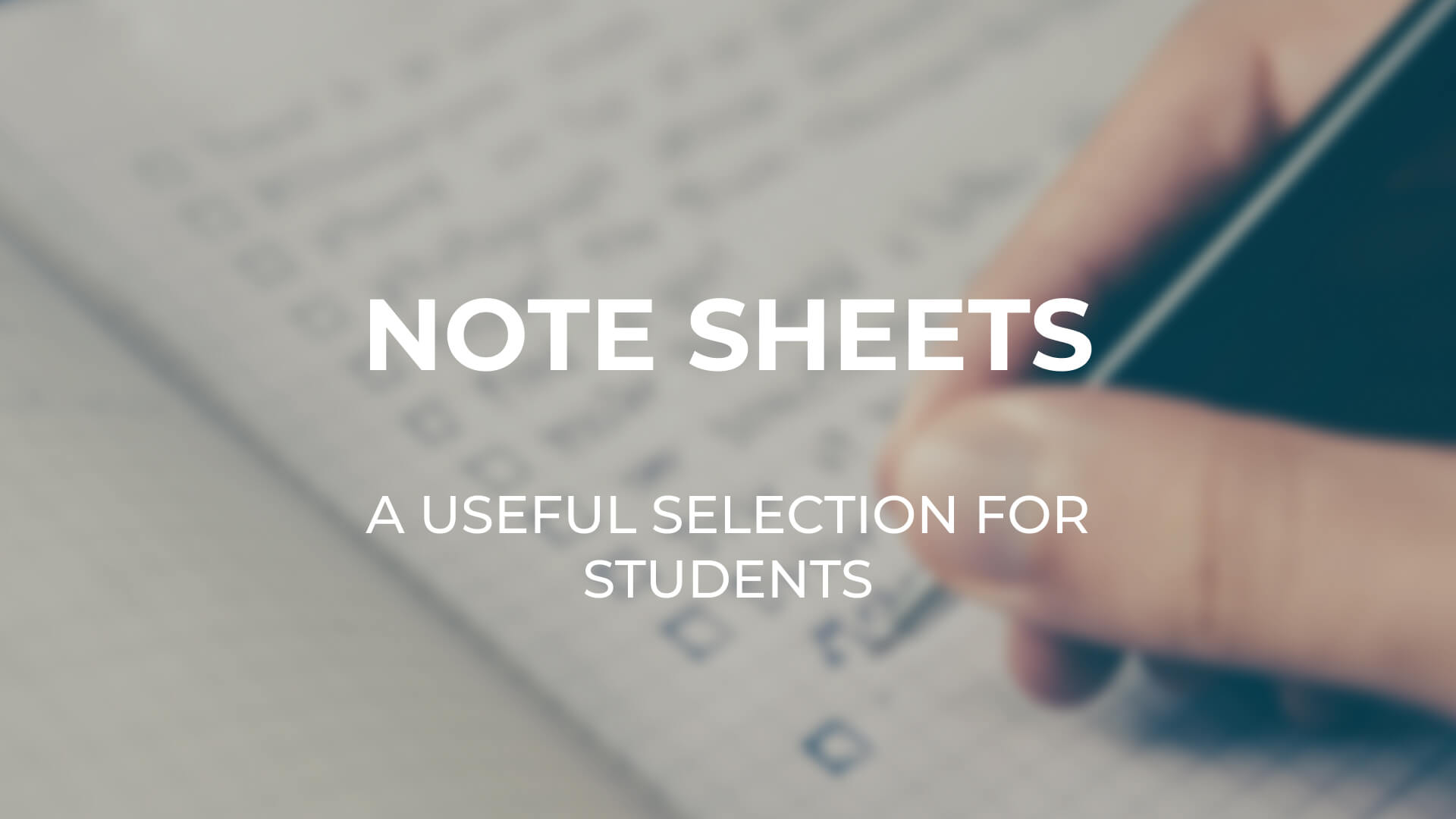 Note sheets: a useful selection for students - Free Digital Planners