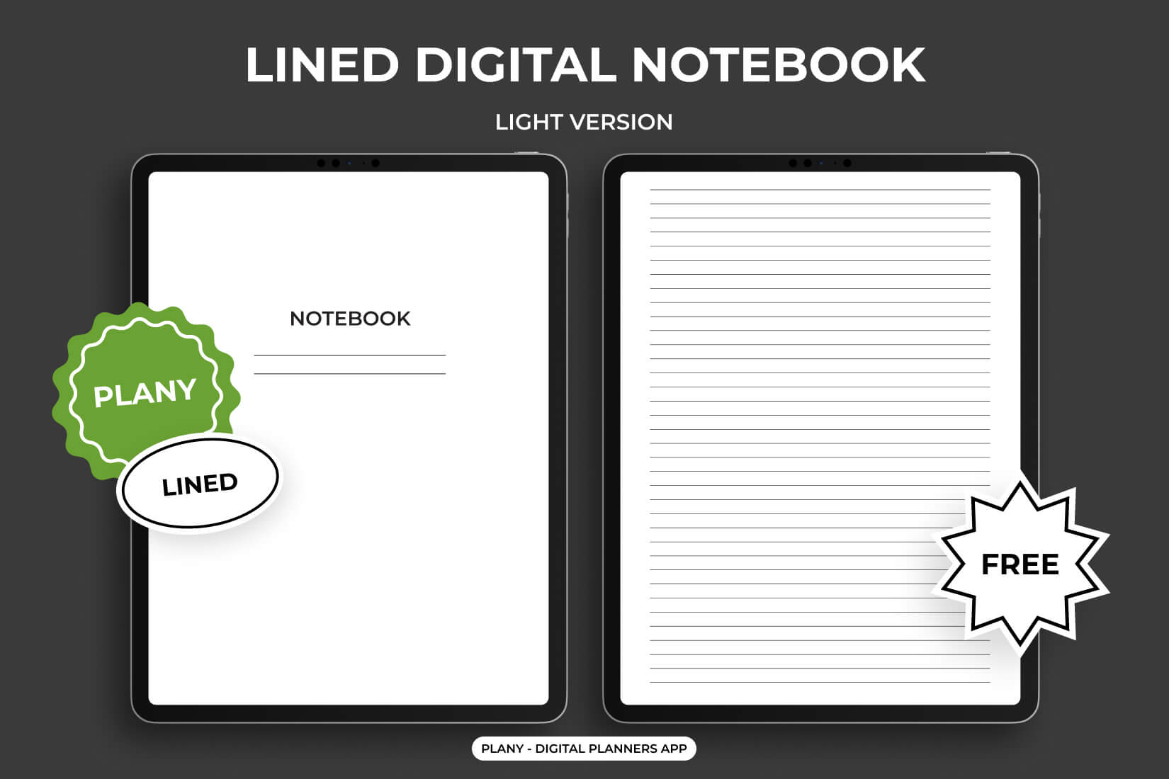 Lined digital notebook - Free Digital Planners