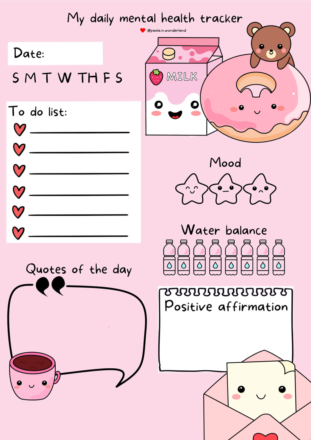 Mental health tracker - Free Digital Planners