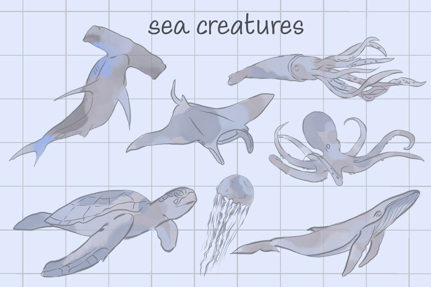Sea creatures - Free Digital Planners