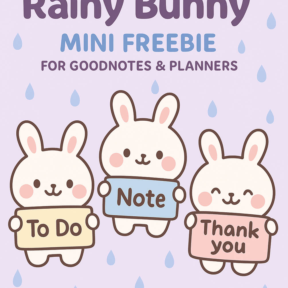 Bunny – Mini Freebie Sticker Set - Free Digital Planners