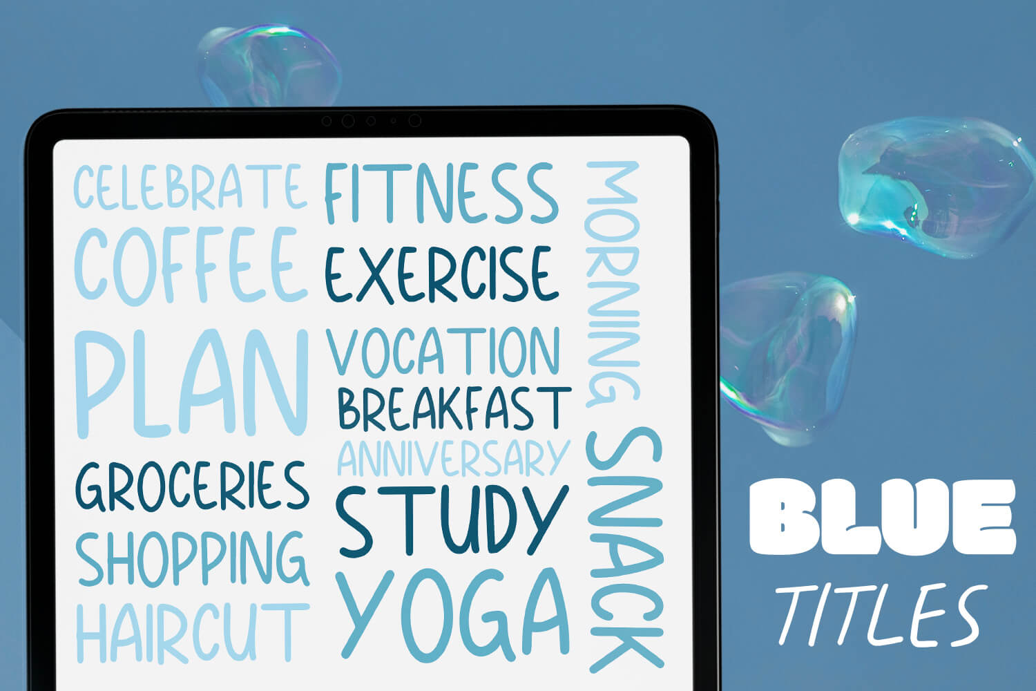 Blue titles - Free Digital Planners