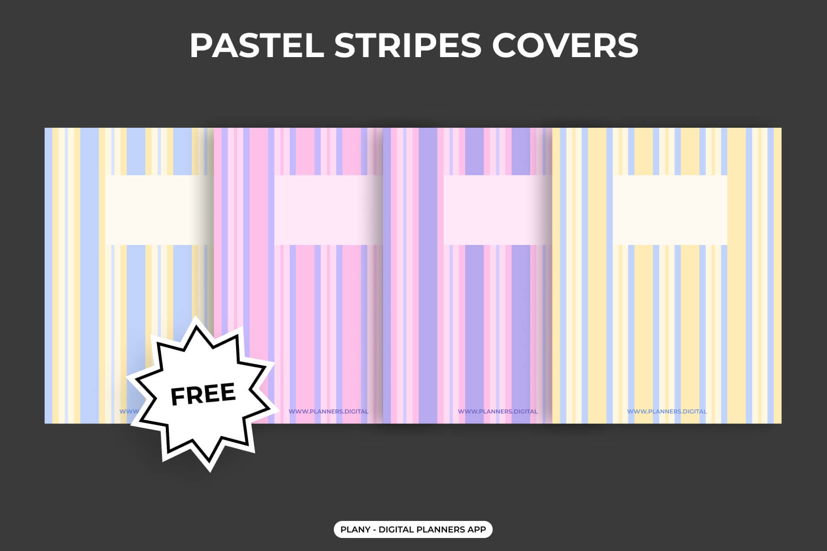 Pastel stripes covers - Free Digital Planners