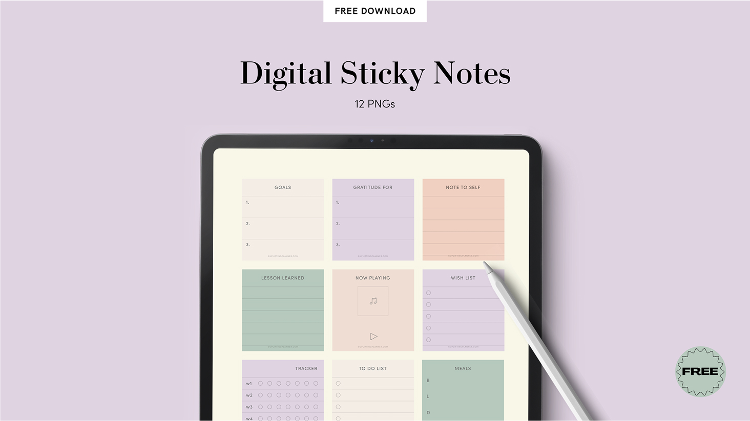 Free Digital Sticky Note Widget Stickers - Free Digital Planners